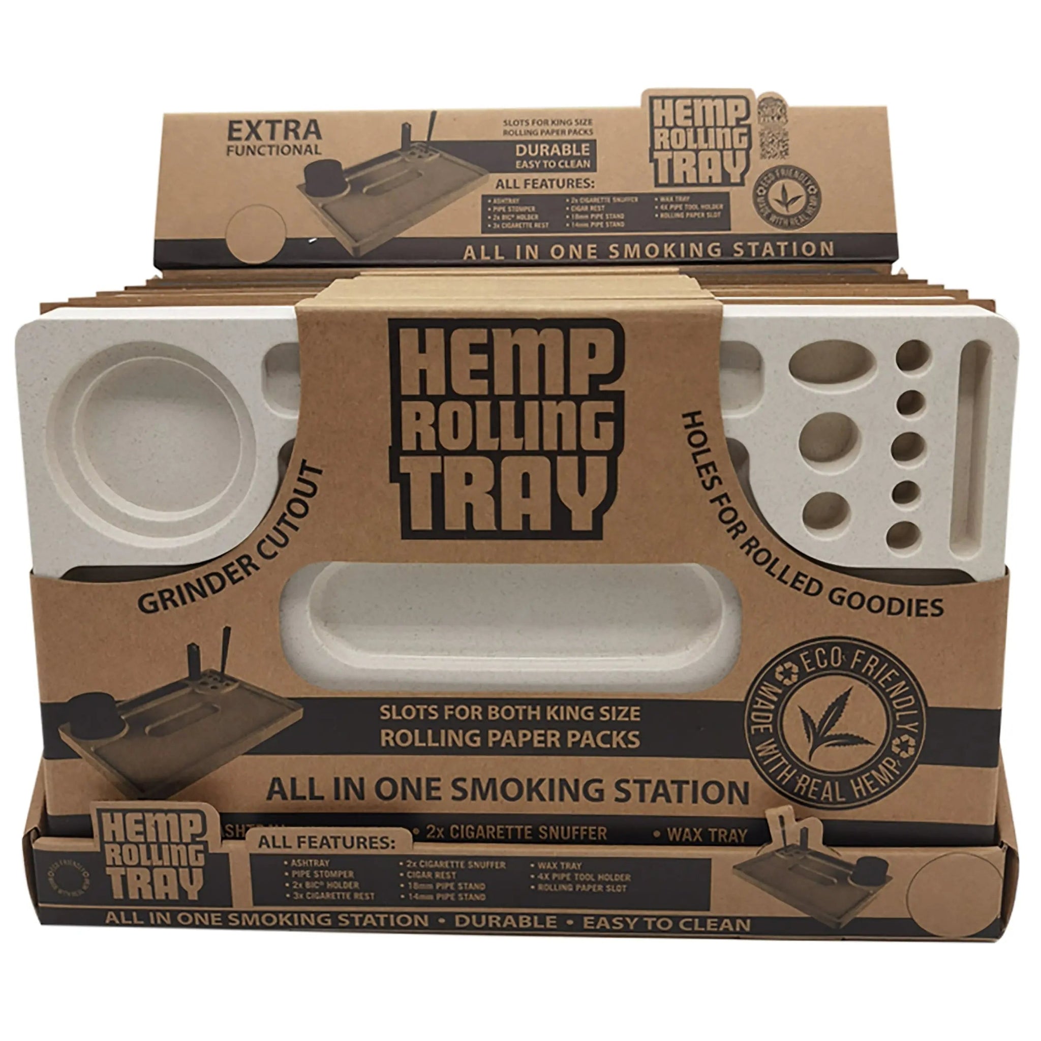 Hemp Made Extra Large Smoking Station Roll Tray - 6 Per Retail Ready D