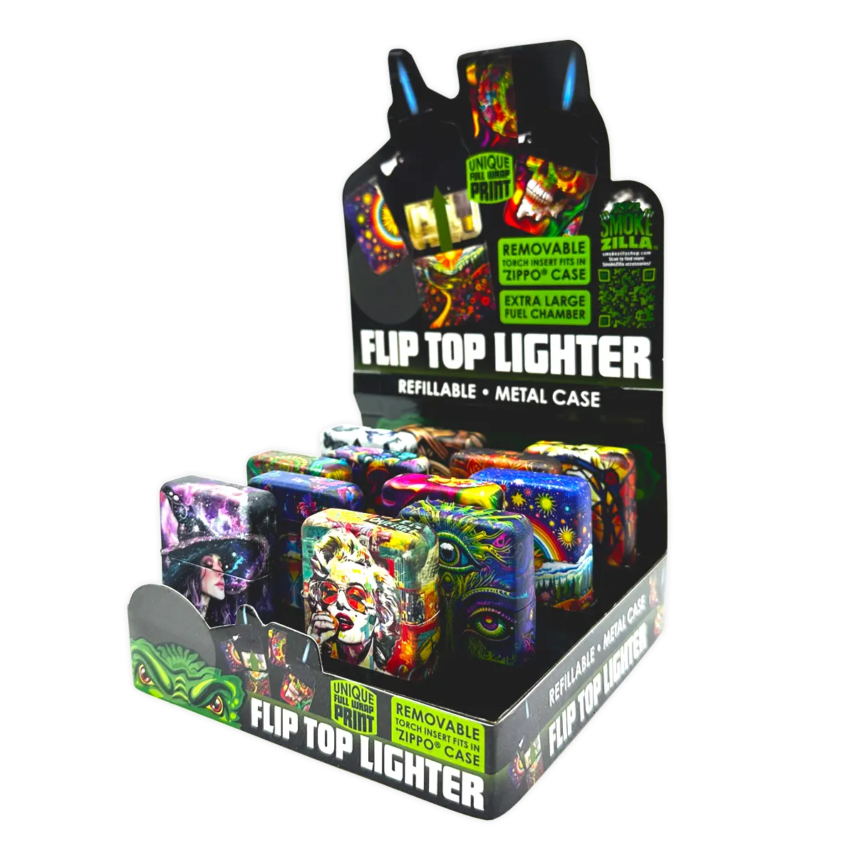 Metal Flip Top Lighter - 12 Pieces Per Retail Ready Display 25281 | BDD ...