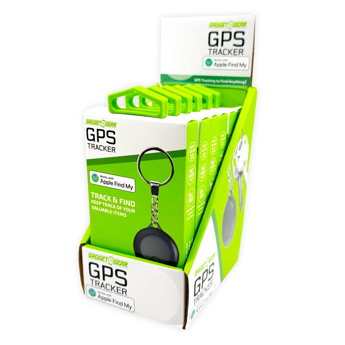 GPS Tracker Key Chain Apple Find My™ Compatible - 6 Pieces Per Retail