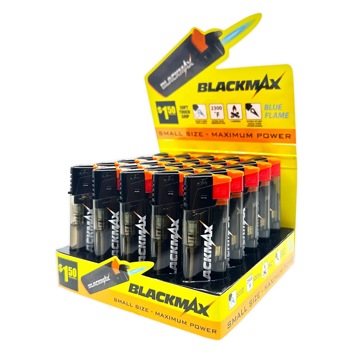 Black max Jet Flame Lighter - 25 Pieces Per Retail Ready Display 41694 ...