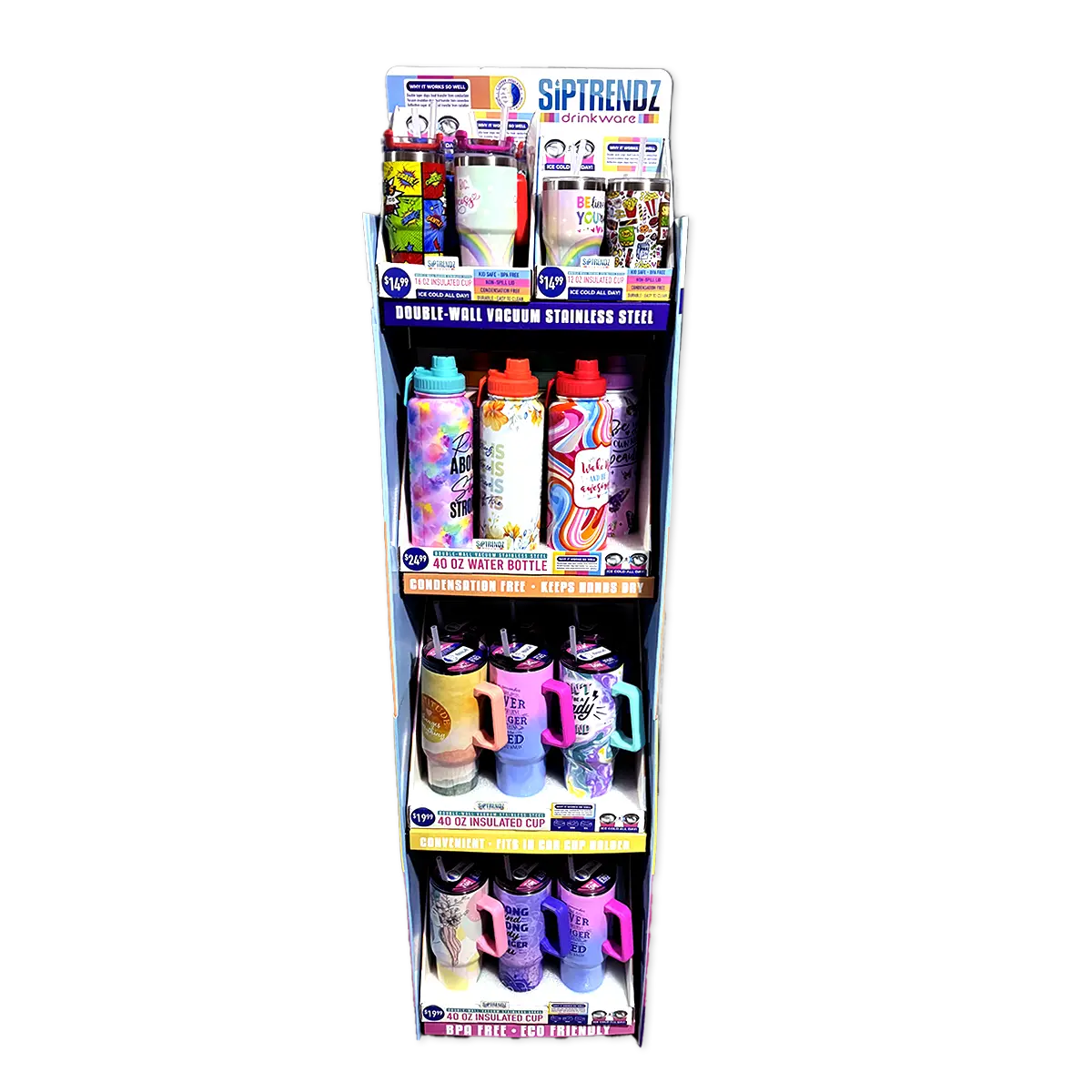 Insulated Drinkware Assortment Floor Display - 26 Pieces Per Retail ...