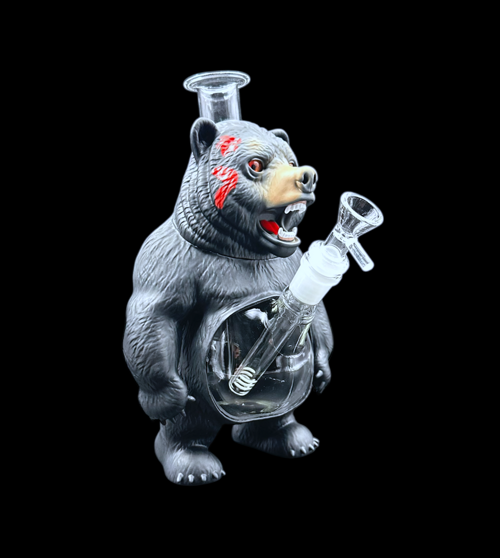 Glass Water Pipe - Bleeding Bear (11") | BDD Wholesale | Water Pipes