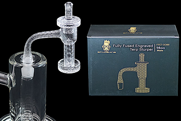 Space King Fully Fused Engraved Terp Slurper (Black / Gold) | BDD ...