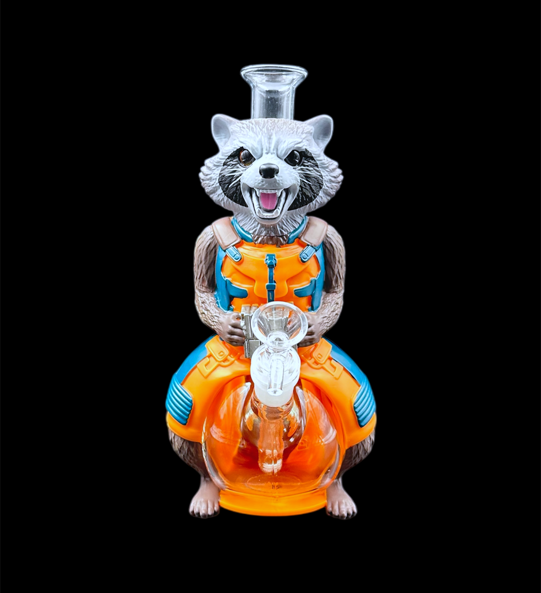 Glass Water Pipe - Raccoon (11") | BDD Wholesale | Water Pipes